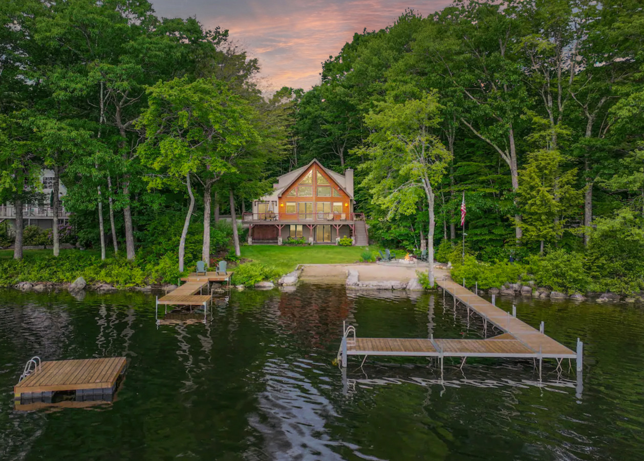 Beachfront House at Long Lake Oasis with Mountain | Lake.com Rentals ...